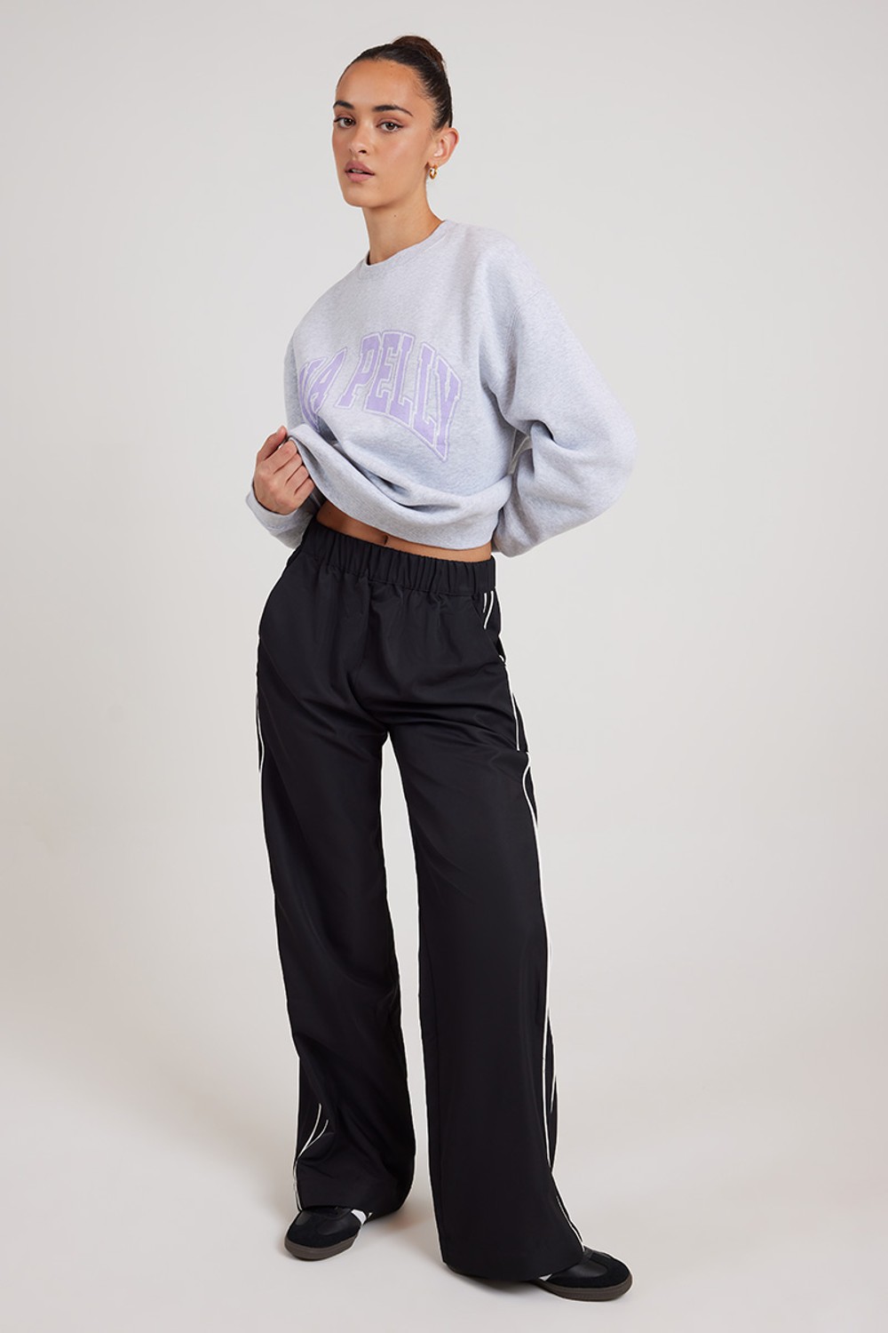 Ena Pelly EP x SR Collegiate Logo Sweater Mid Grey Marle | Stylerunner