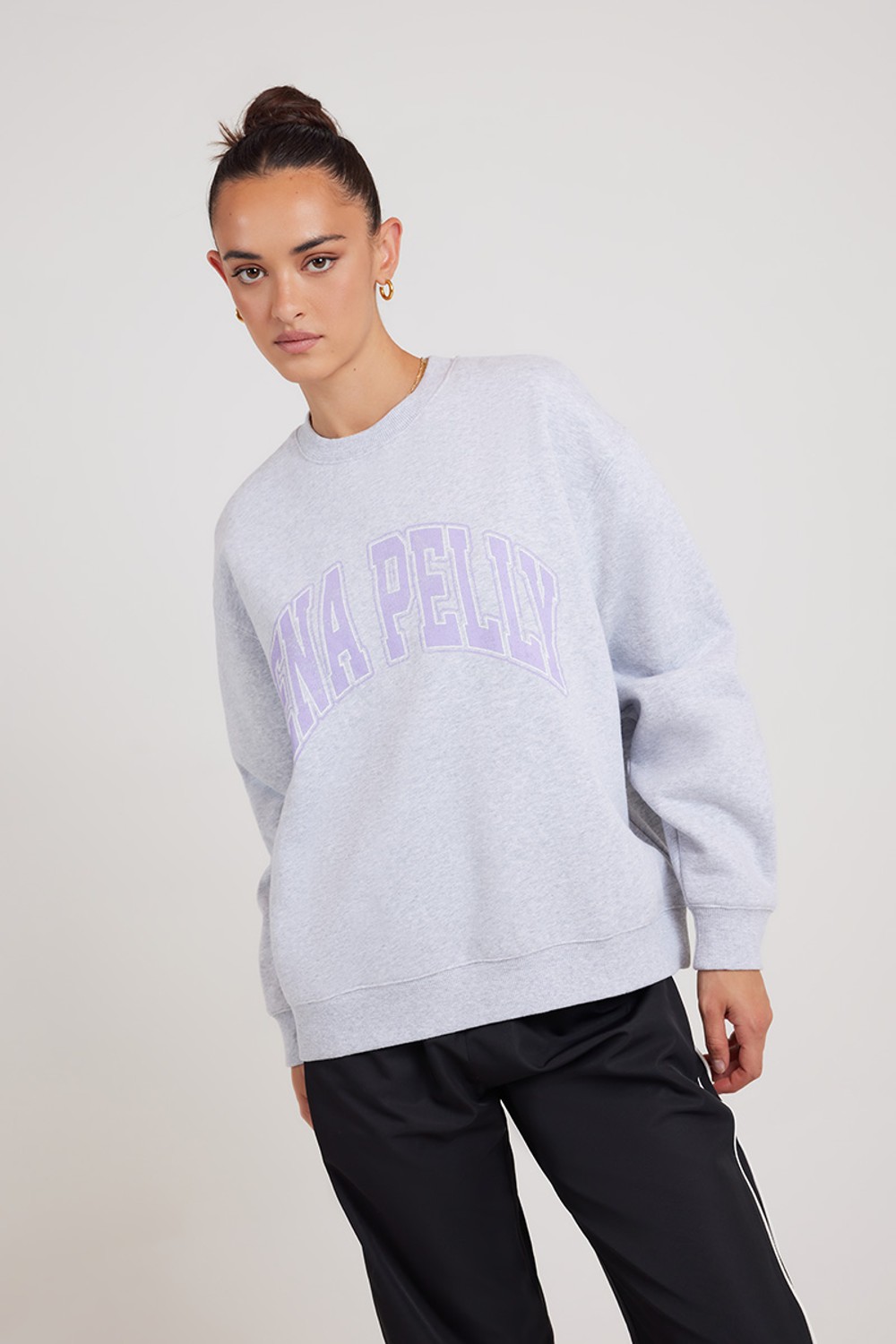 Ena Pelly EP x SR Collegiate Logo Sweater Mid Grey Marle | Stylerunner