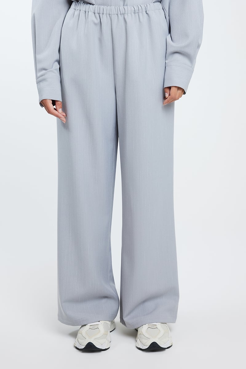ODE Clay Wide Leg Pant Cloud Pinstripe | Stylerunner