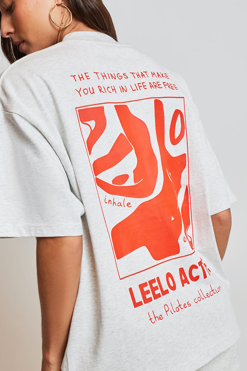 Leelo Active The Pilates Collection Bodyfriend Tee Oatmeal | Stylerunner