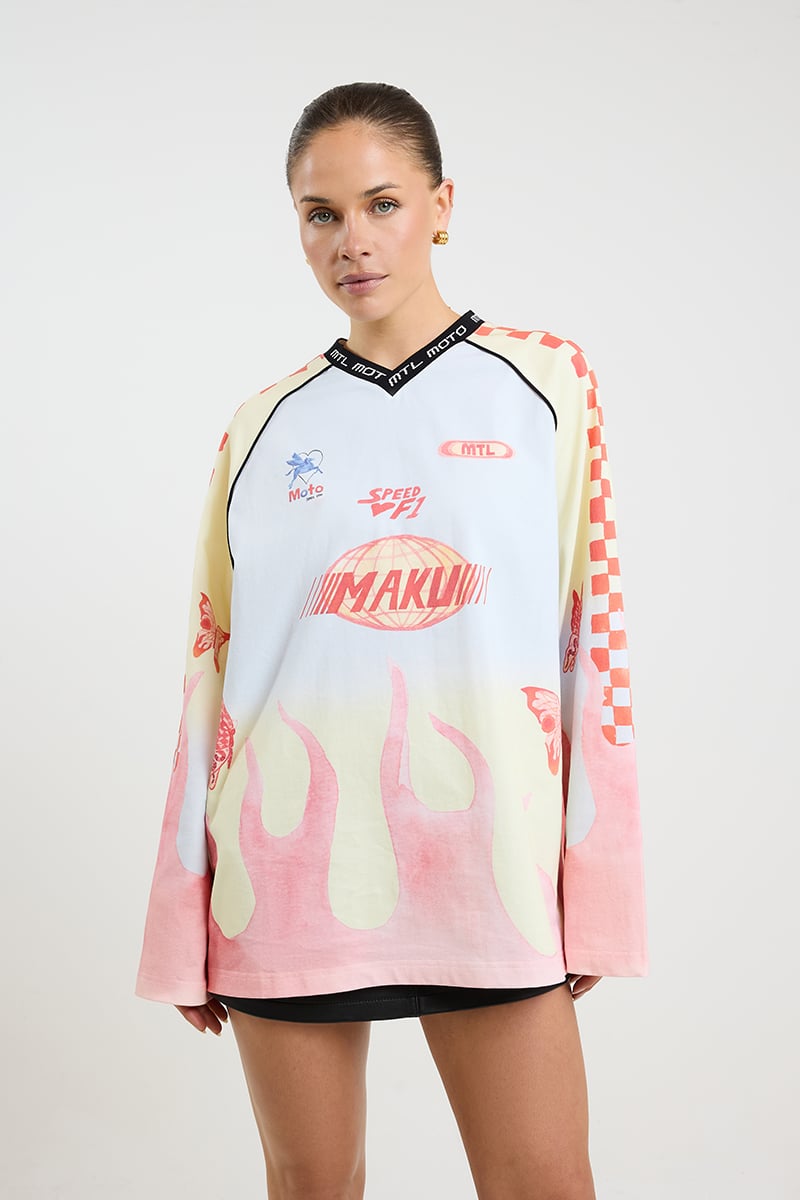 Maku The Label Moto Fiery Tee Fiery Pink | Stylerunner