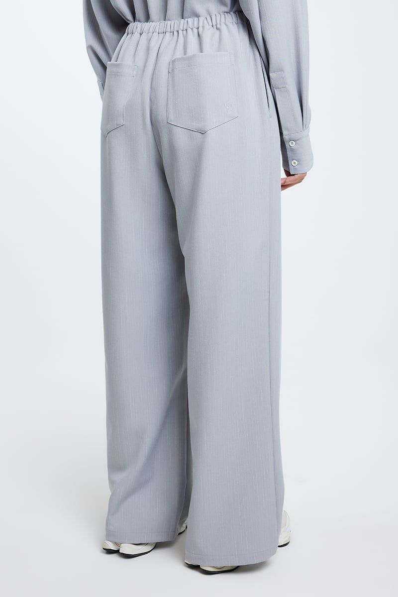 ODE Clay Wide Leg Pant Cloud Pinstripe | Stylerunner