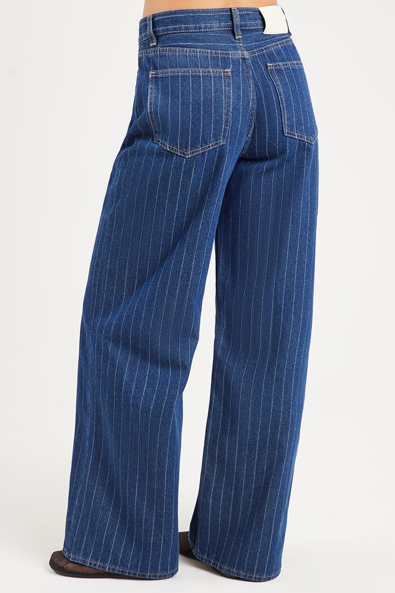 ODE Lidia Pinstripe Jean Pinstripe Denim | Stylerunner