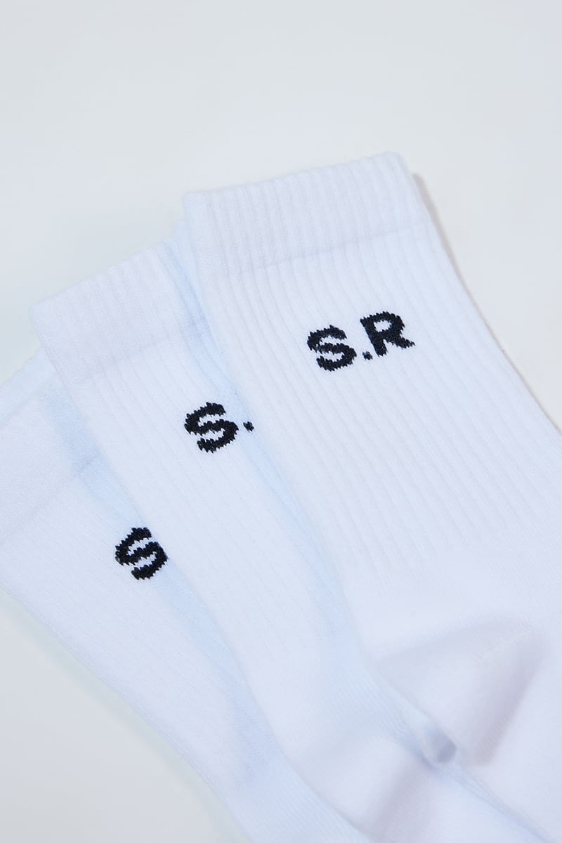 Stylerunner Stacked Half Crew Sock 3pk Bright White | Stylerunner
