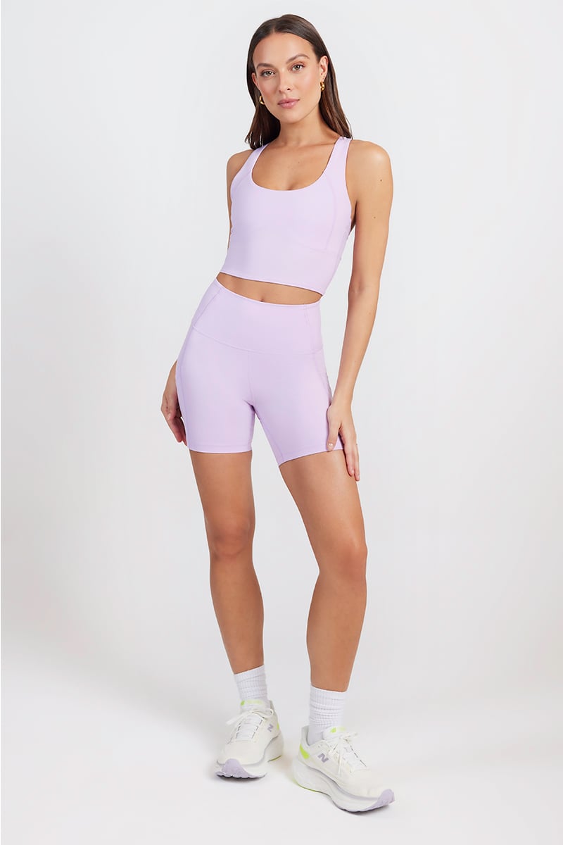 Stylerunner Element Longline Racer Crop Lavendulas | Stylerunner
