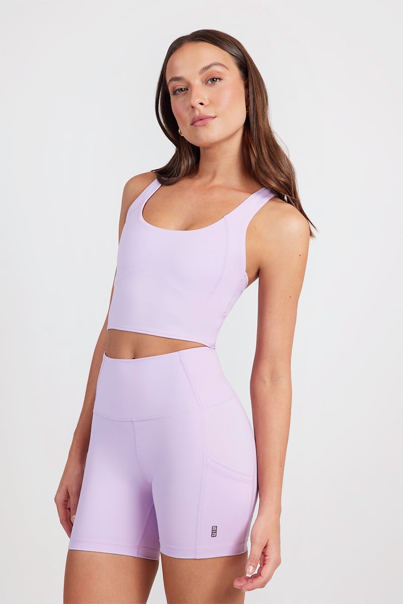 Stylerunner Element Longline Racer Crop Lavendulas | Stylerunner