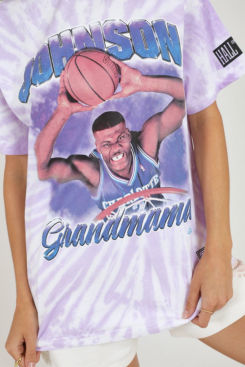 Mitchell & Ness Larry Johnson Hall Of Fame Tye Dye Tee Purple | Stylerunner