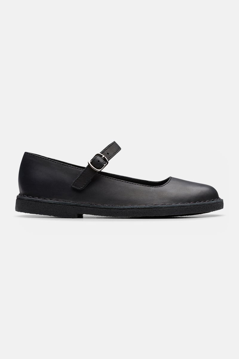 Clarks Originals Desert Jane Black Leather | Stylerunner