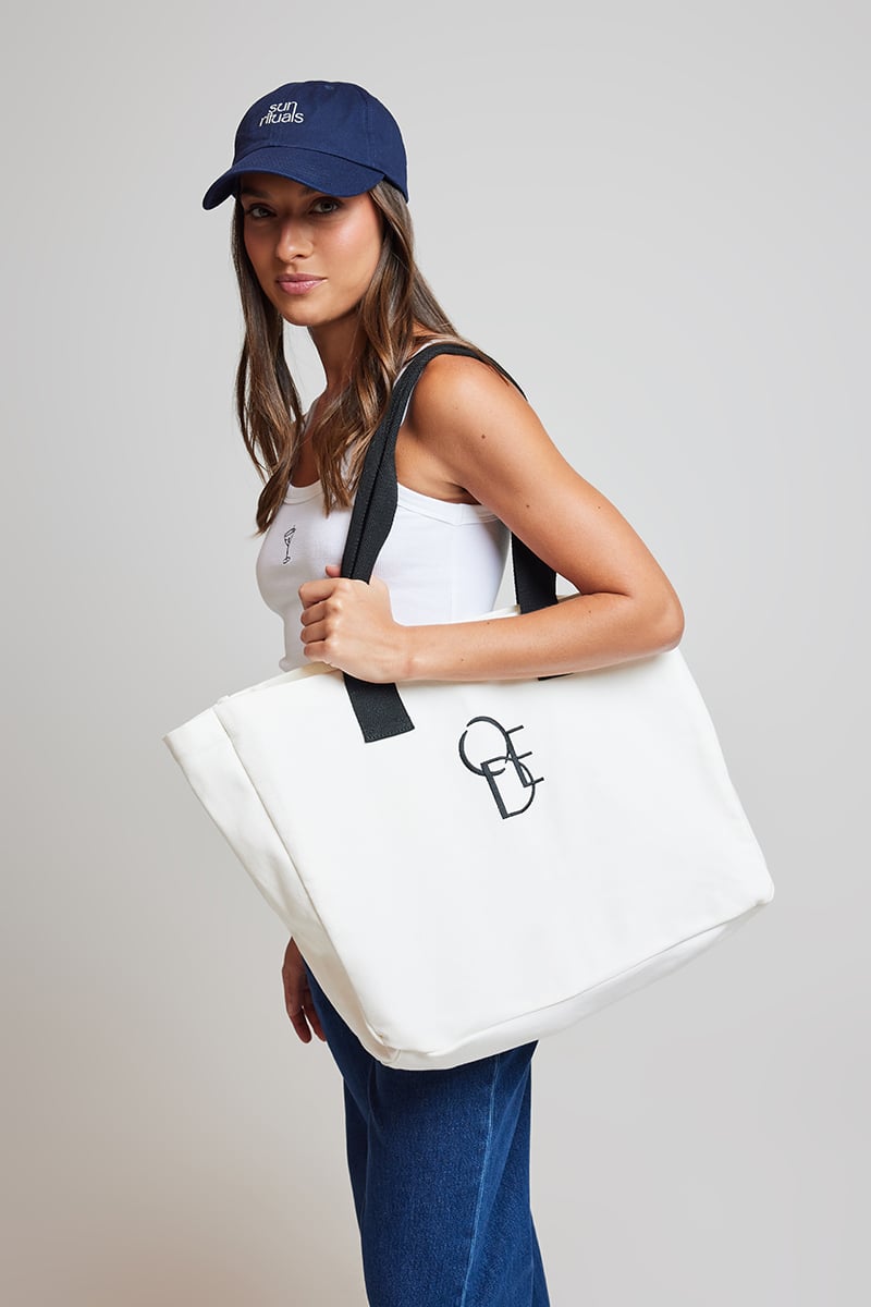ODE ODE Tote Bag Bright White/Onyx | Stylerunner