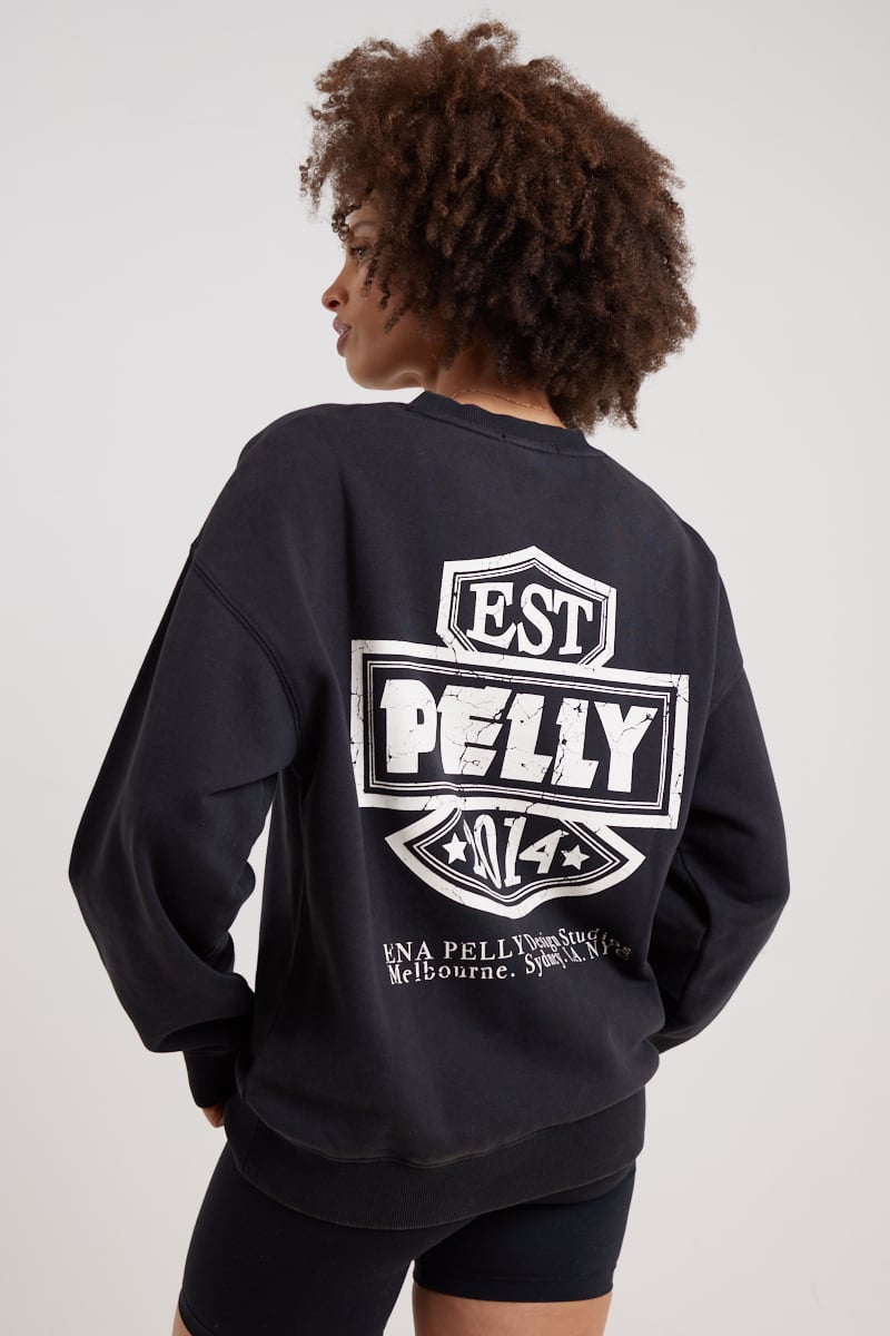 Ena Pelly Motor Vibe Sweater Washed Black | Stylerunner