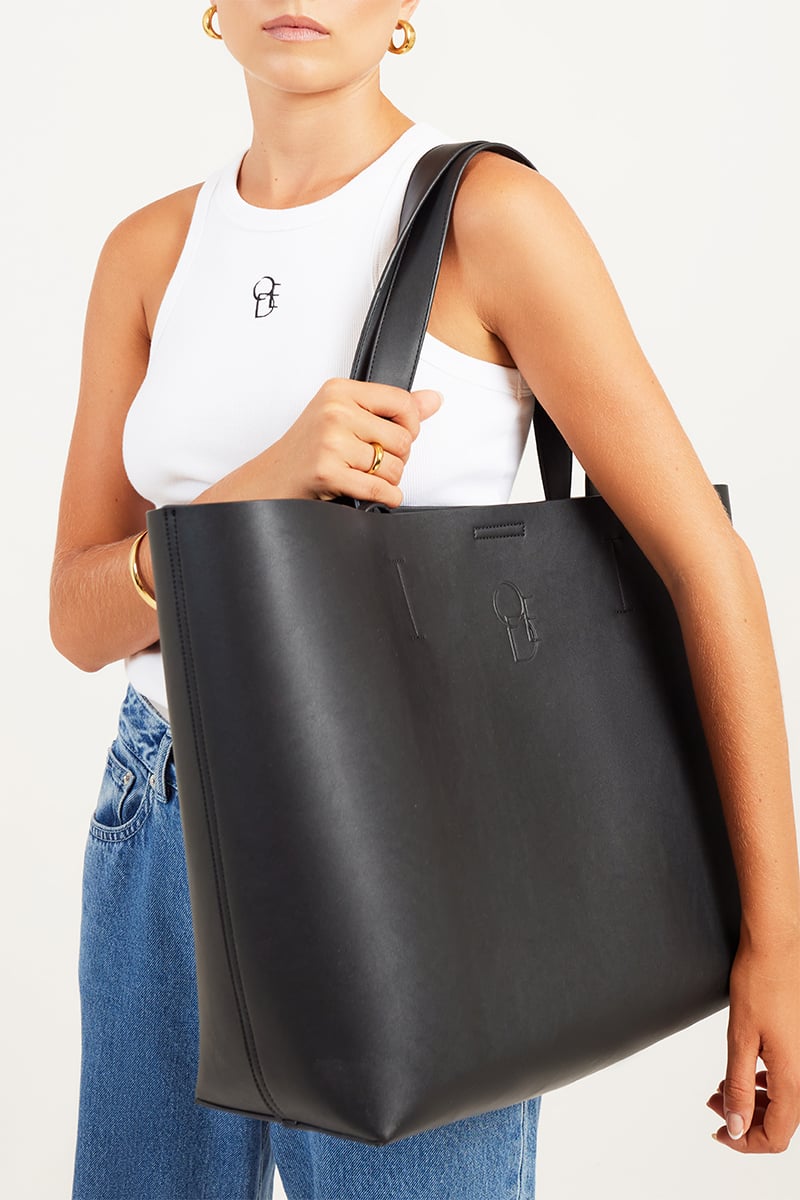 ODE Peyton Vegan Leather Tote Onyx | Stylerunner