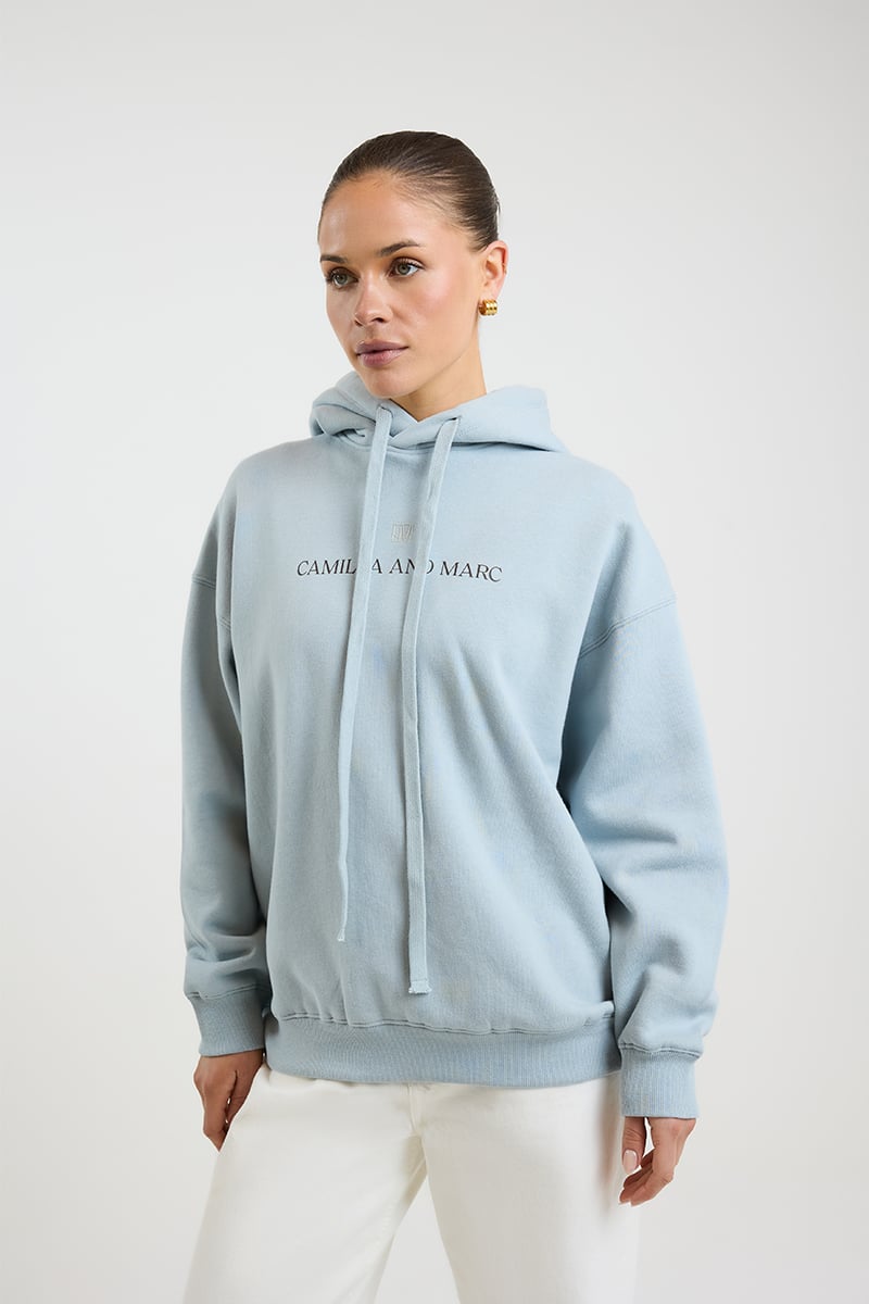 Camilla and Marc Grayson Logo Hoodie Light Blue | Stylerunner