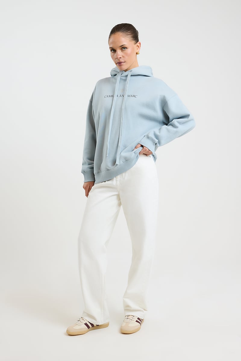 Camilla and Marc Grayson Logo Hoodie Light Blue | Stylerunner
