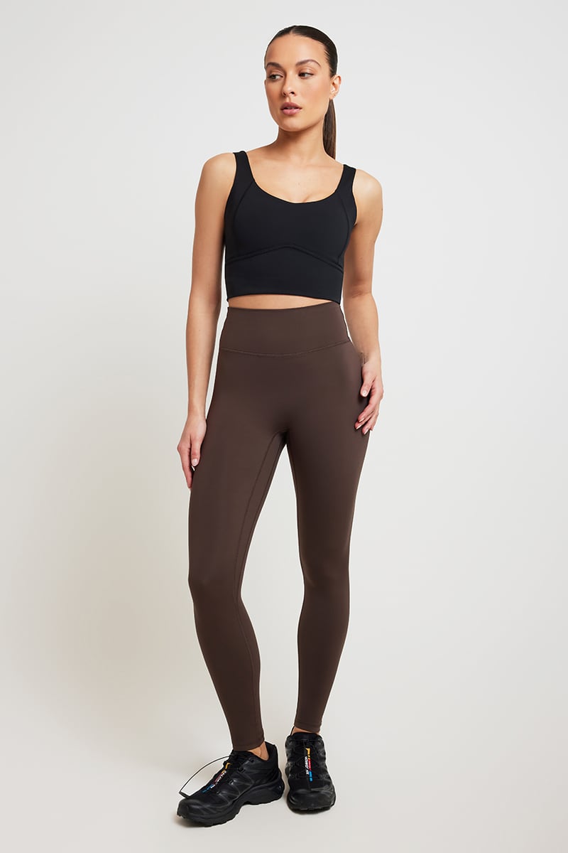 Leelo Active Signature Full Length Legging Mocha | Stylerunner