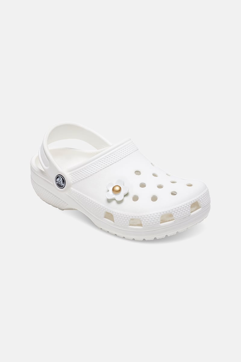 Crocs White Daisy Jibbitz Gold | Stylerunner