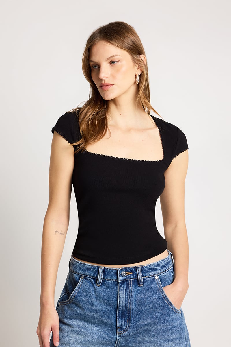 ODE Codi Square Cut Tee Onyx | Stylerunner