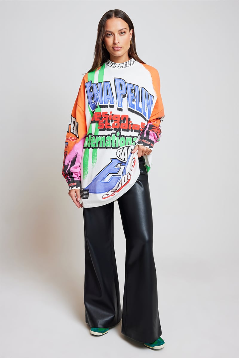 Ena Pelly EP x Elle Ferguson 2.0 KLF Moto Tee Dress Multi | Stylerunner