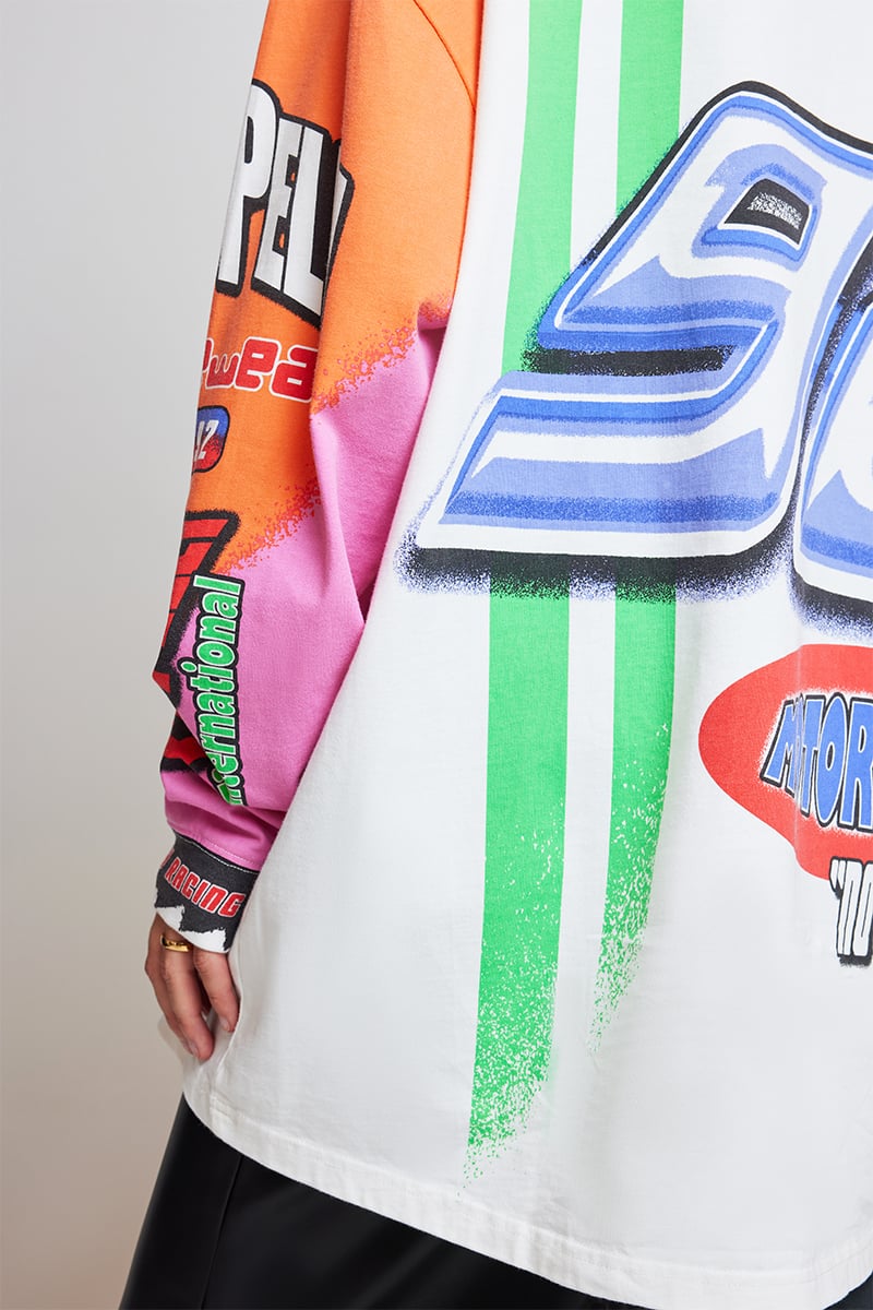 Ena Pelly EP x Elle Ferguson 2.0 KLF Moto Tee Dress Multi | Stylerunner