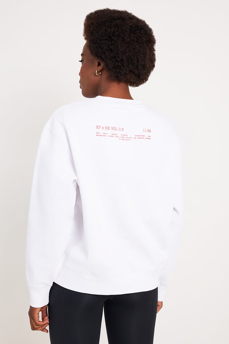 Ena Pelly EP x RE The Jess Oversized Sweater White | Stylerunner