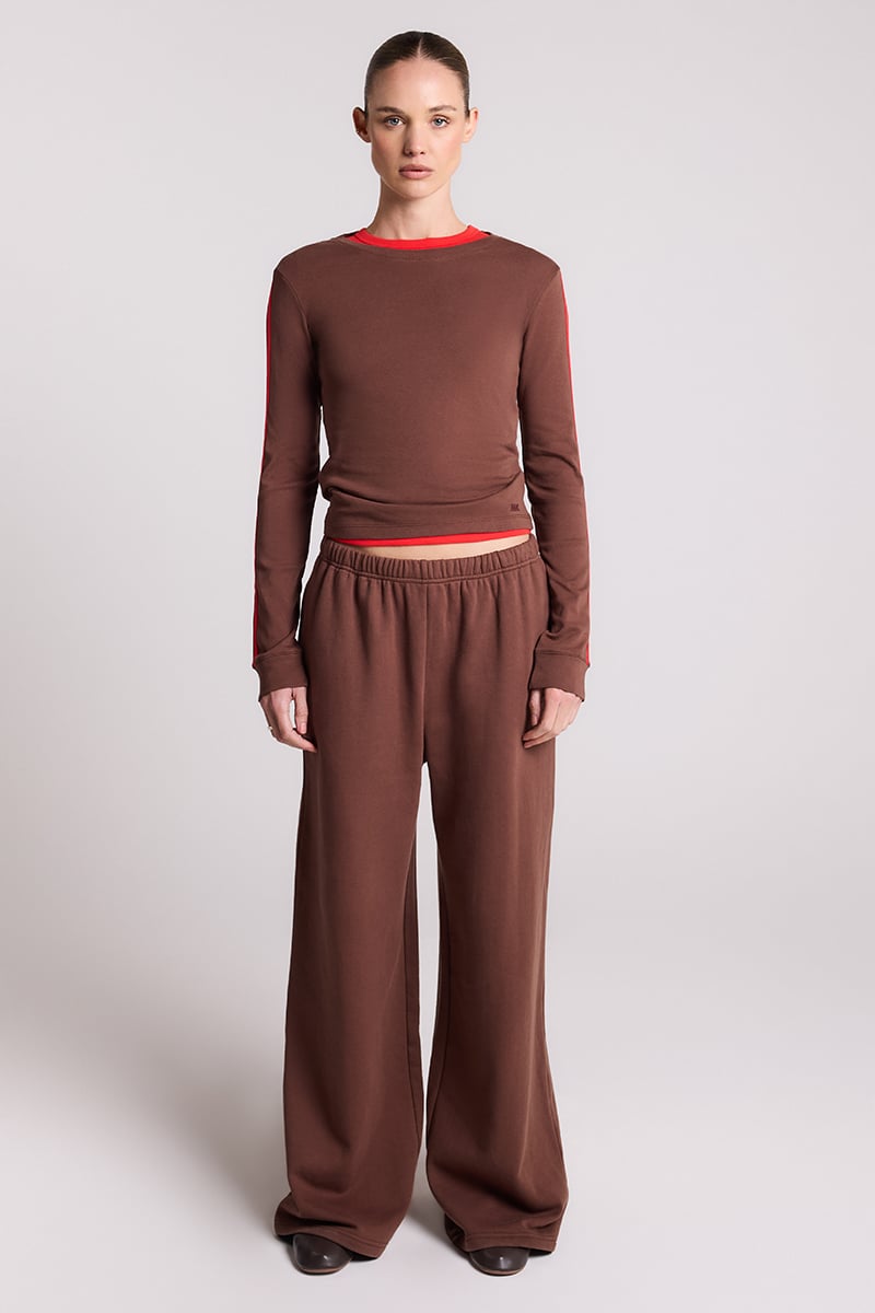Stylerunner MK x SR Flynn Wide Leg Trackpant Hazelnut | Stylerunner