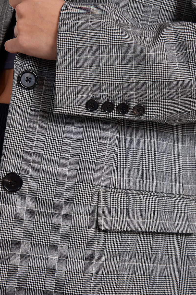 Stylerunner Oversized Studio Blazer Microcheck | Stylerunner