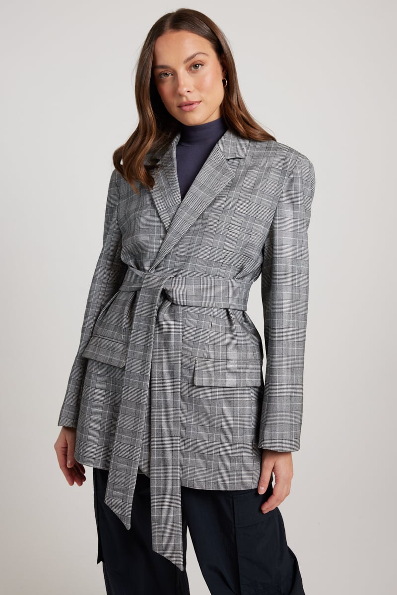 Stylerunner Oversized Studio Blazer Microcheck | Stylerunner