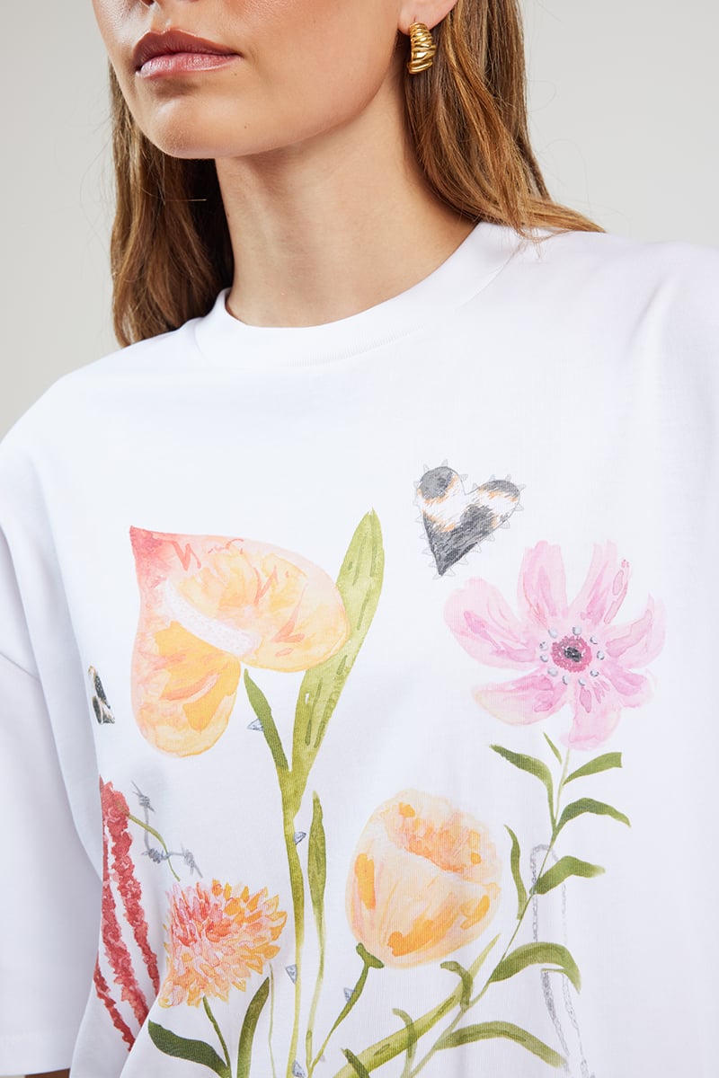 Maku The Label Floral Tee White | Stylerunner