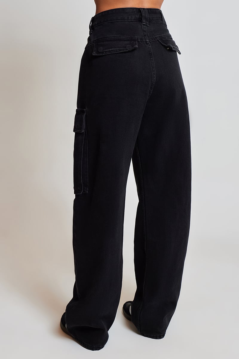Ena Pelly EP x Elle Ferguson 2.0 JP Denim Cargo Pant Charcoal Wash ...