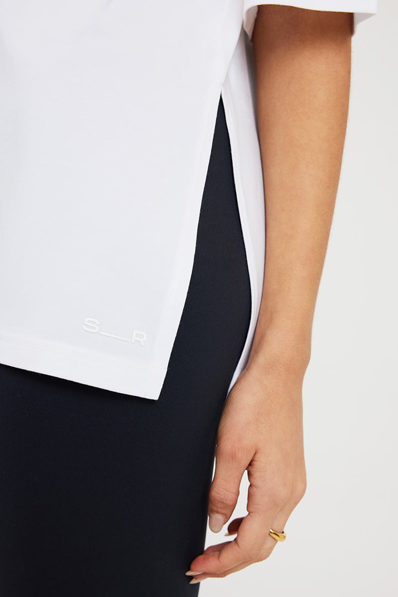 Stylerunner Virtual Side Split Tee Optic White | Stylerunner