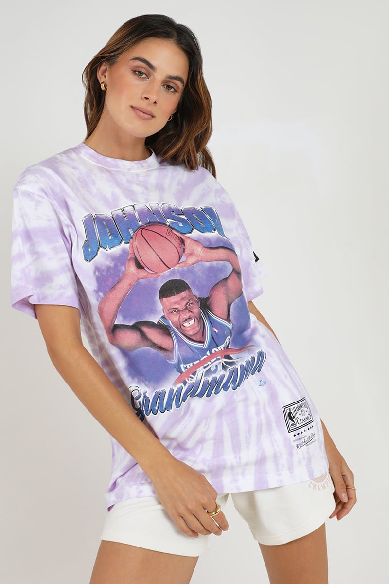 Mitchell & Ness Larry Johnson Hall Of Fame Tye Dye Tee Purple | Stylerunner