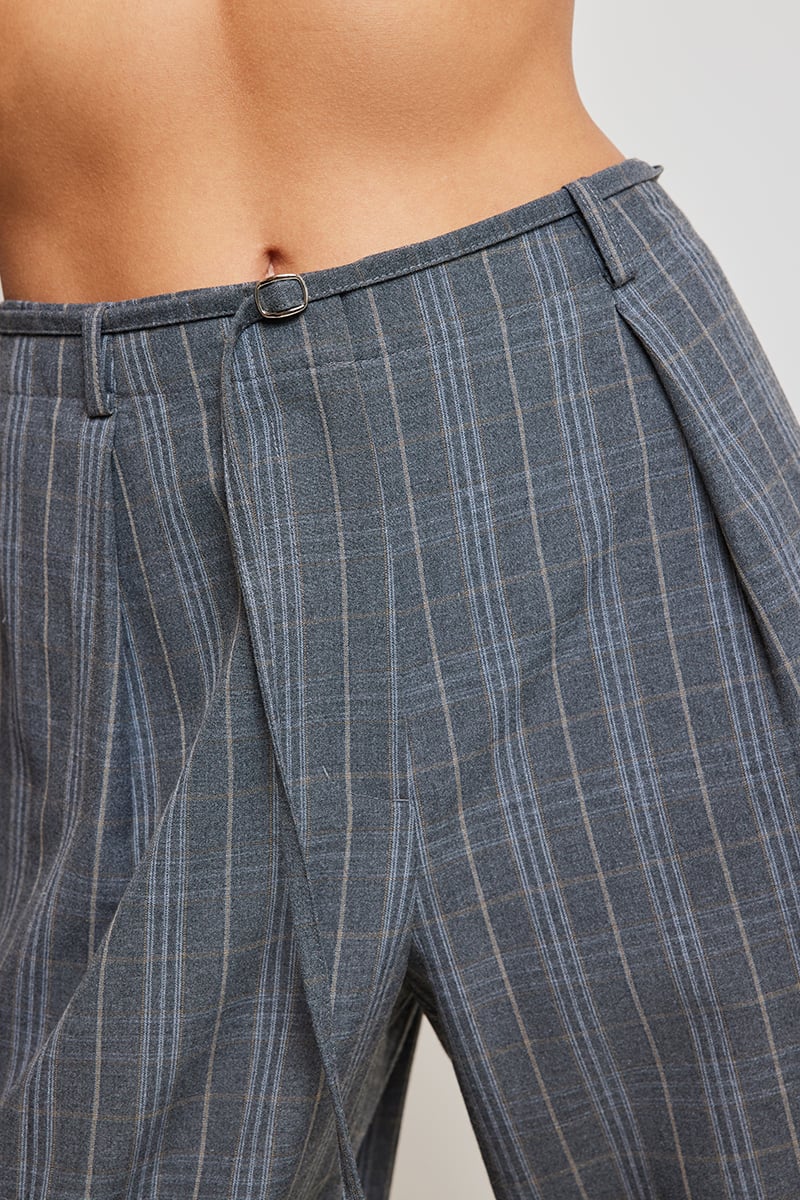 ODE Kennedy Belted Pants Charcoal Check | Stylerunner