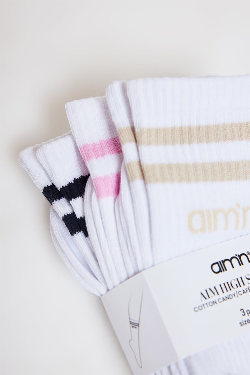 AIMN Logo Sock 3pk Cotton Candy | Stylerunner