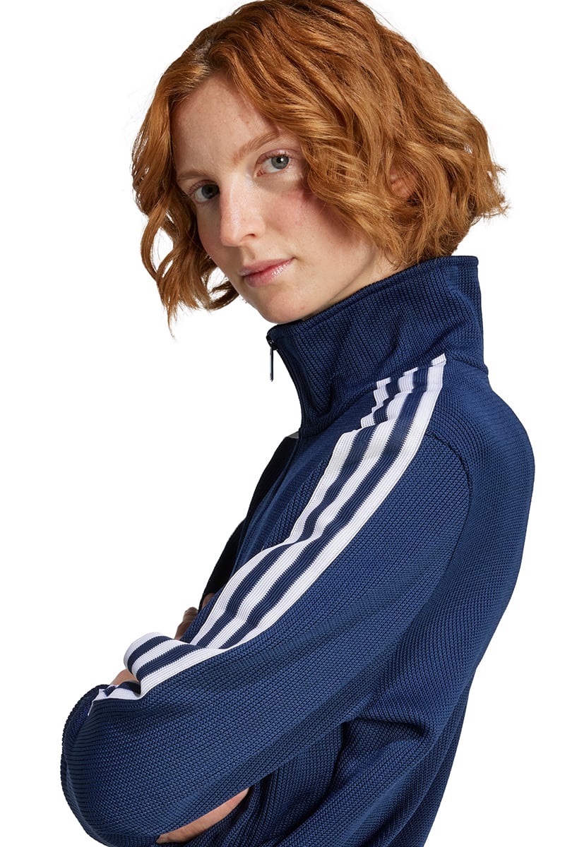 adidas Firebird Adicolor Knit Track Top Night Indigo/White | Stylerunner