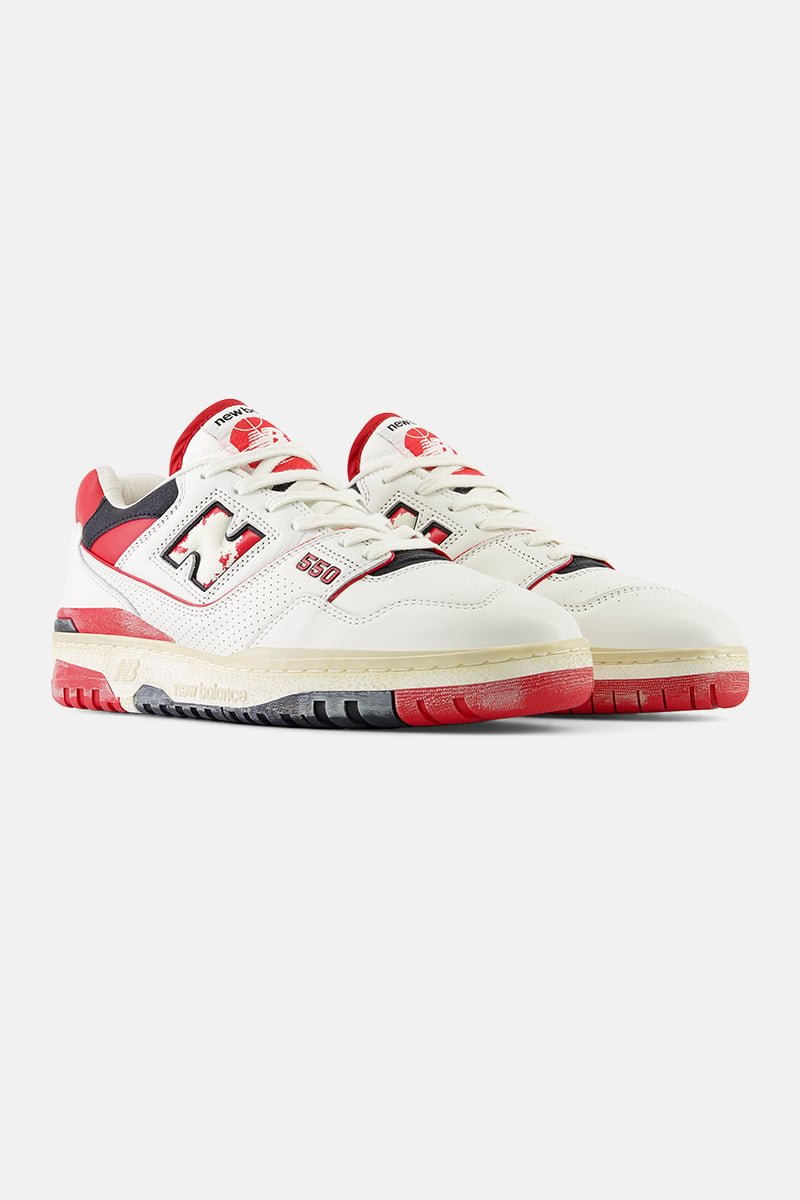 New Balance 550 Wht/Red/Grey | Stylerunner