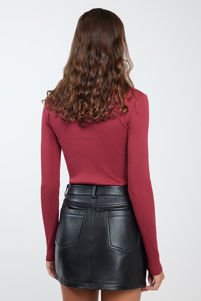 ODE Shelley Mock Neck Top Sangria | Stylerunner