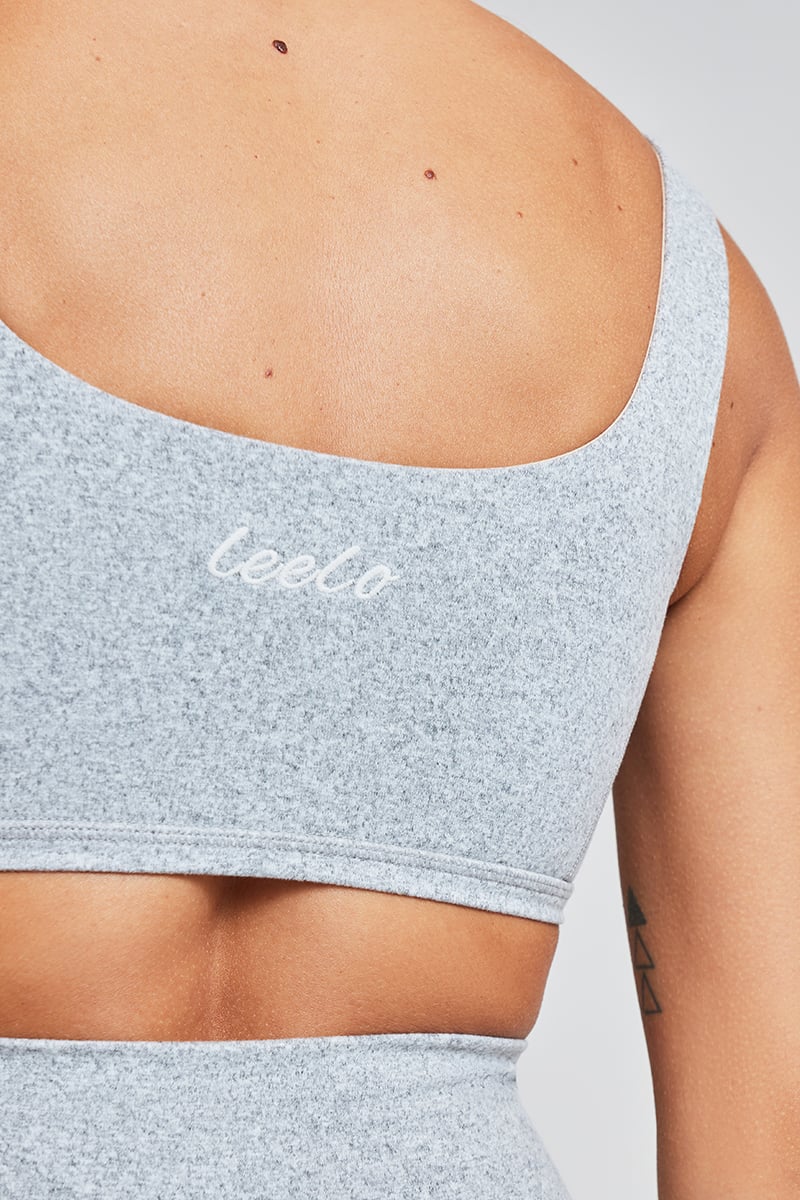 Leelo Active Luxe Signature Crop Grey Marl | Stylerunner