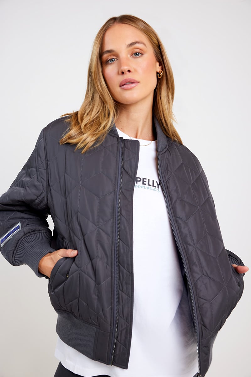 Ena Pelly EP x SR Quilted Sports Bomber Magnet/Cobalt | Stylerunner