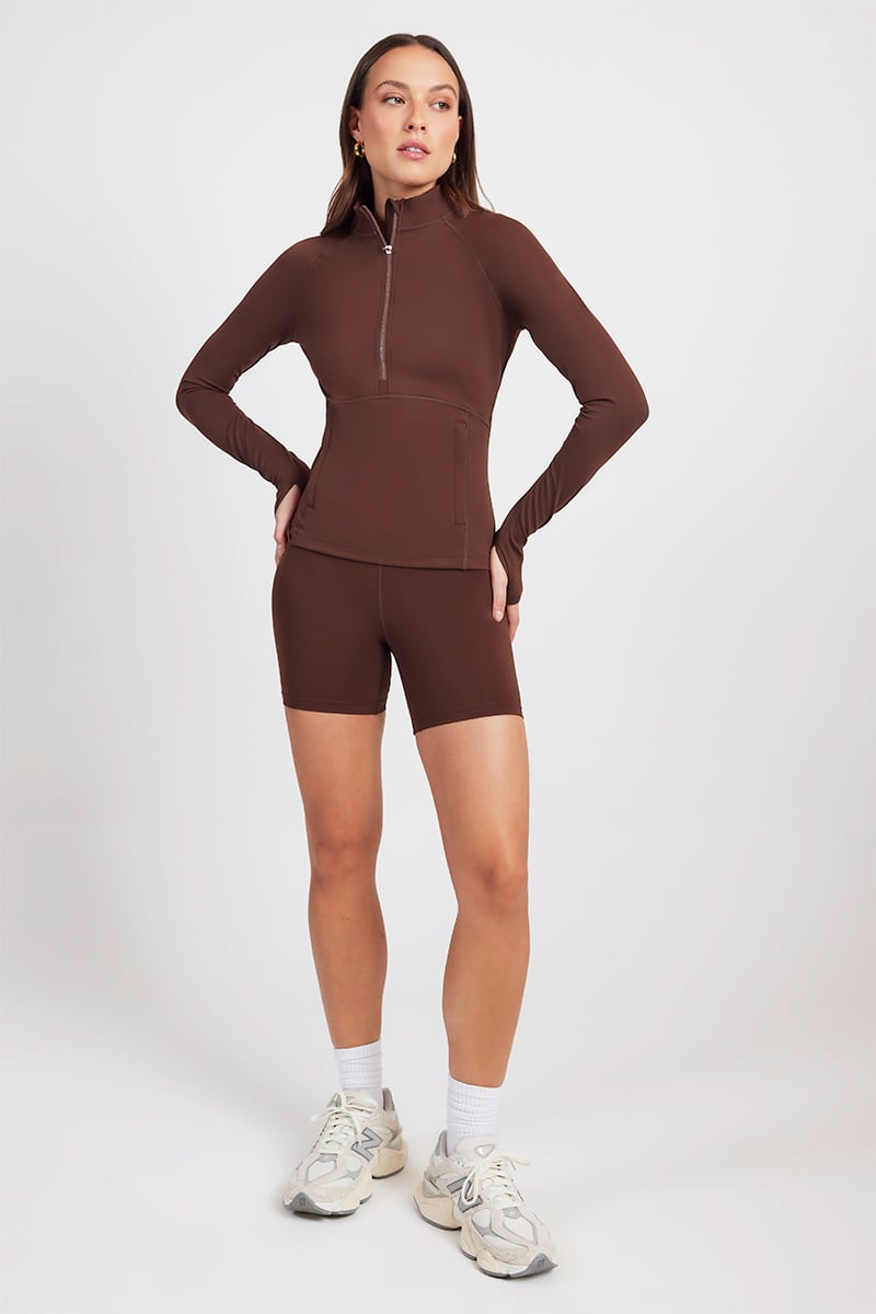 Stylerunner Quarter Zip Running Top Espresso | Stylerunner