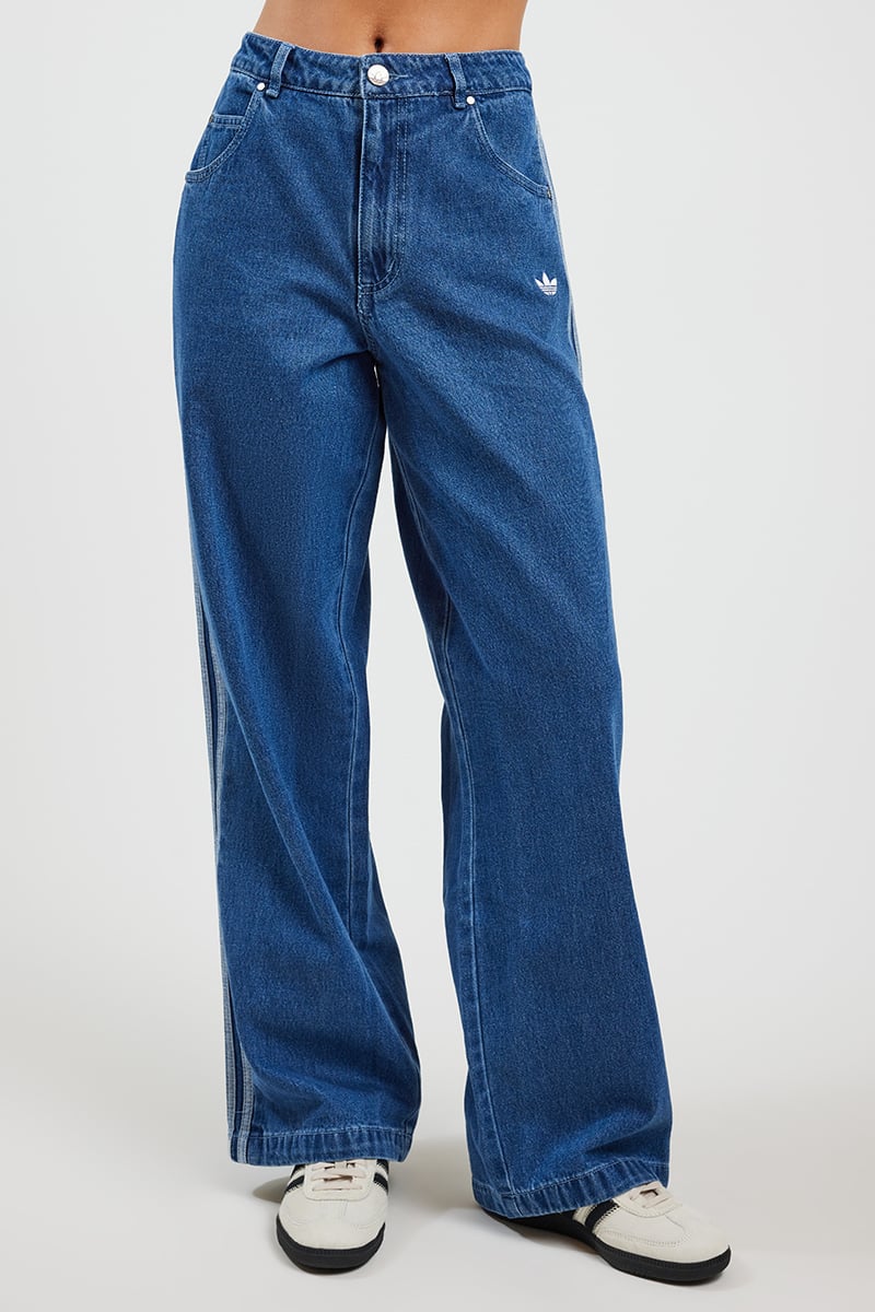adidas Originals Denim Three Stripe Pant Indigo Denim | Stylerunner