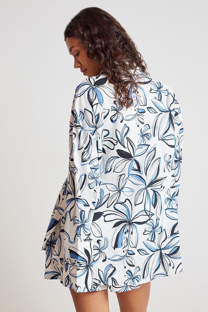 ODE Atlas Linen Shirt Copacabana Print | Stylerunner