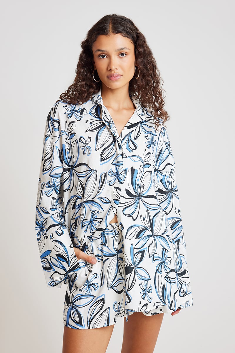 ODE Atlas Linen Shirt Copacabana Print | Stylerunner