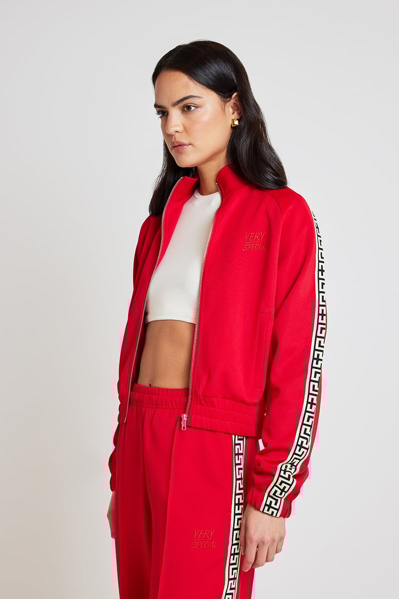 SOMETHING VERY SPECIAL Geo Track Jacket Red | Stylerunner