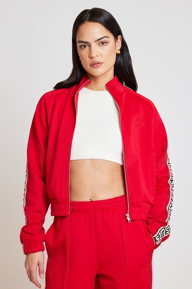 SOMETHING VERY SPECIAL Geo Track Jacket Red | Stylerunner