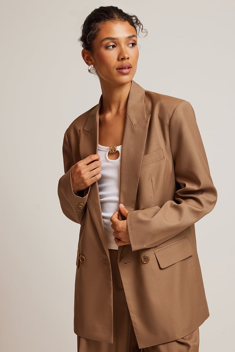 ODE Davey Structured Blazer Camel | Stylerunner