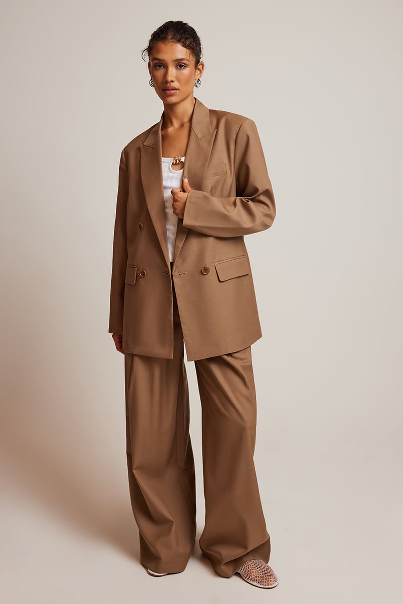 ODE Davey Structured Blazer Camel | Stylerunner