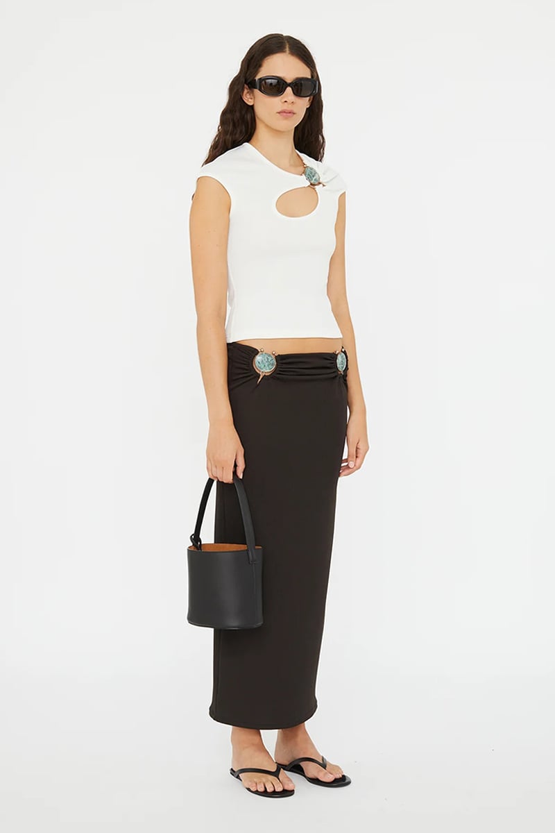 Christopher Esber Mineral Stone Hollow Tee White | Stylerunner