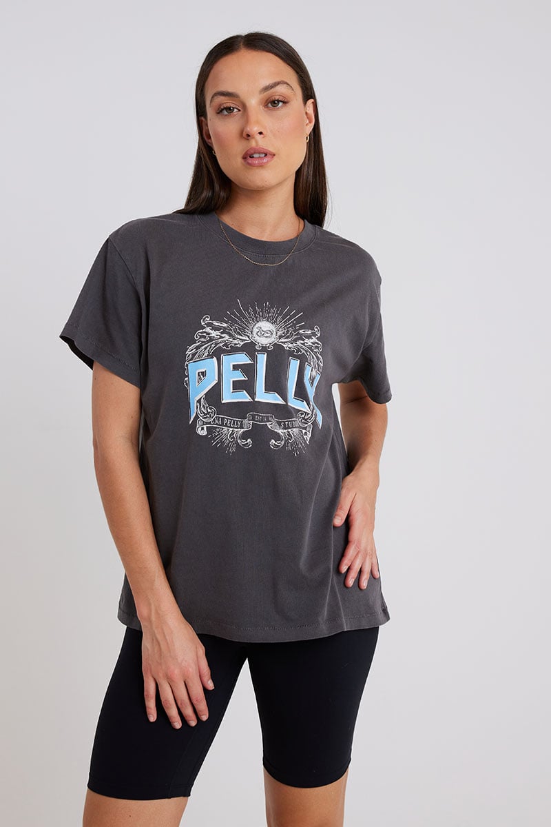 Ena Pelly Python Crest Tee Charcoal | Stylerunner