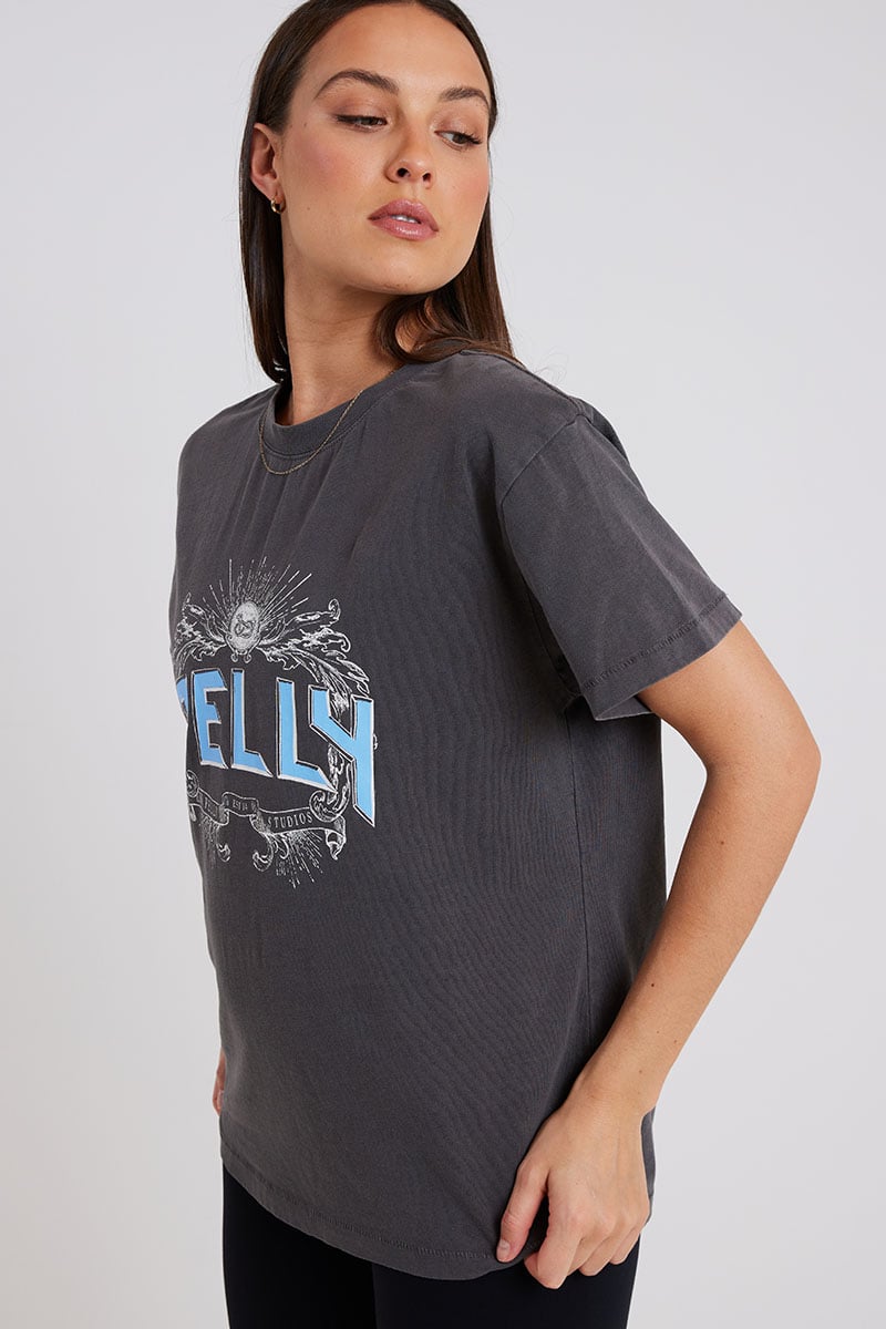 Ena Pelly Python Crest Tee Charcoal | Stylerunner
