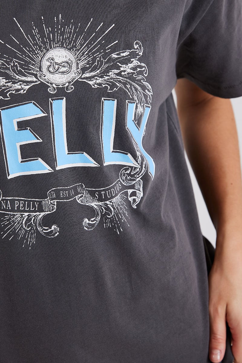 Ena Pelly Python Crest Tee Charcoal | Stylerunner