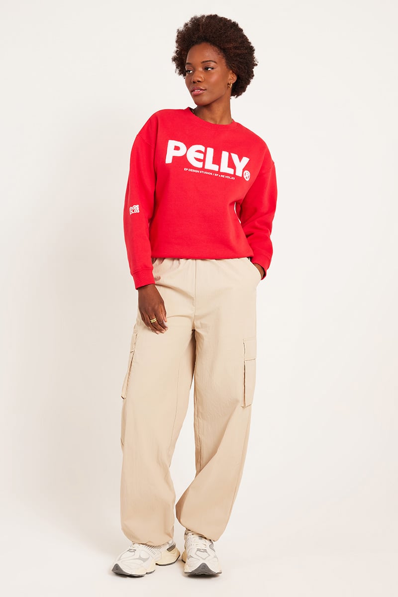 Ena Pelly EP x RE The Danielle Relaxed Sweater Cherry Red | Stylerunner